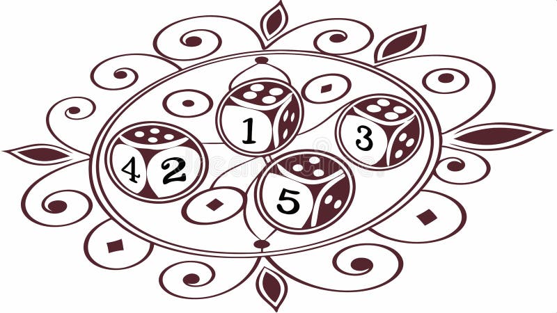 Dice Mandala Pattern, Game Design and Chance Art Vector Design ...