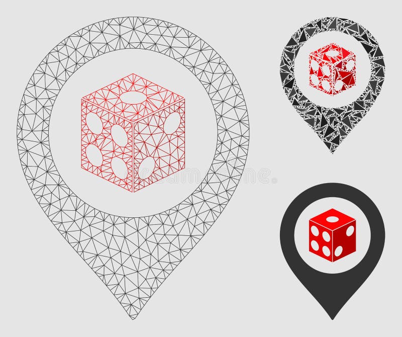 Dice Map Pointer Vector Mesh Network Model And Triangle Mosaic Icon Stock Vector Illustration