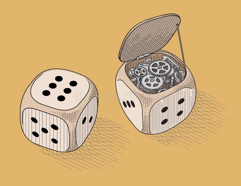 Dice with mechanism stock illustration. Illustration of gaming - 391023515