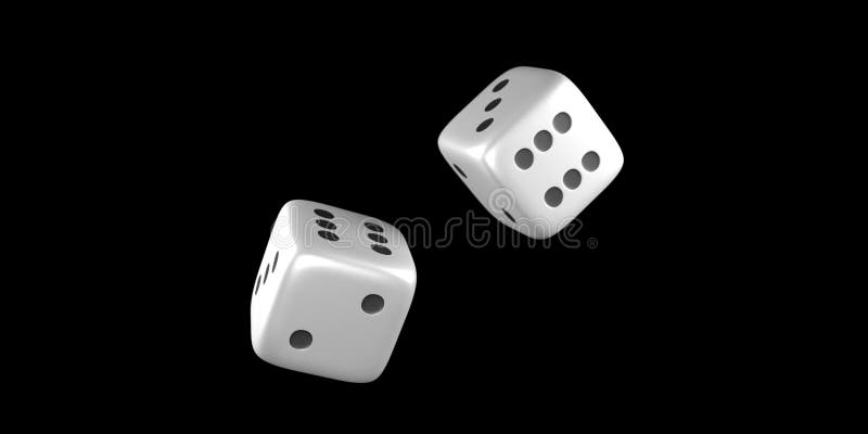 Dice Mid Roll on a Black Background Stock Image - Image of background ...