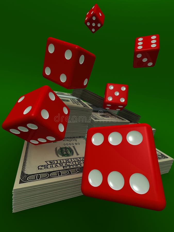 Dice and money stock illustration. Illustration of pouring - 5278867