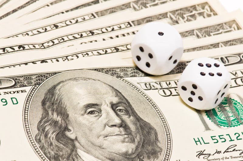 Dice on money stock image. Image of cash, lose, business - 8349677