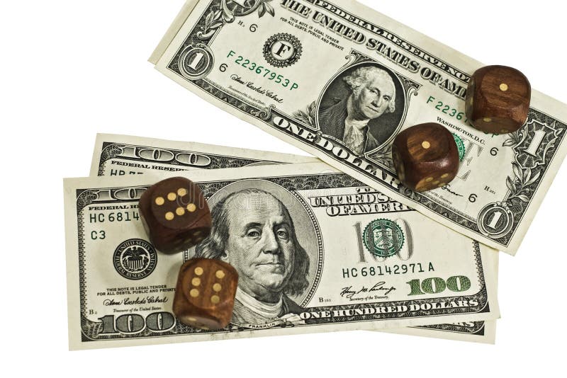 Dice And Money Isolated On A White Background Stock Image - Image: 11014307