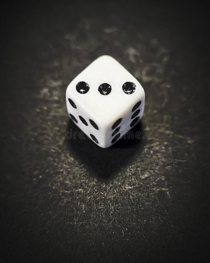 Dice with the Number Three on a Black Background Stock Image - Image of ...