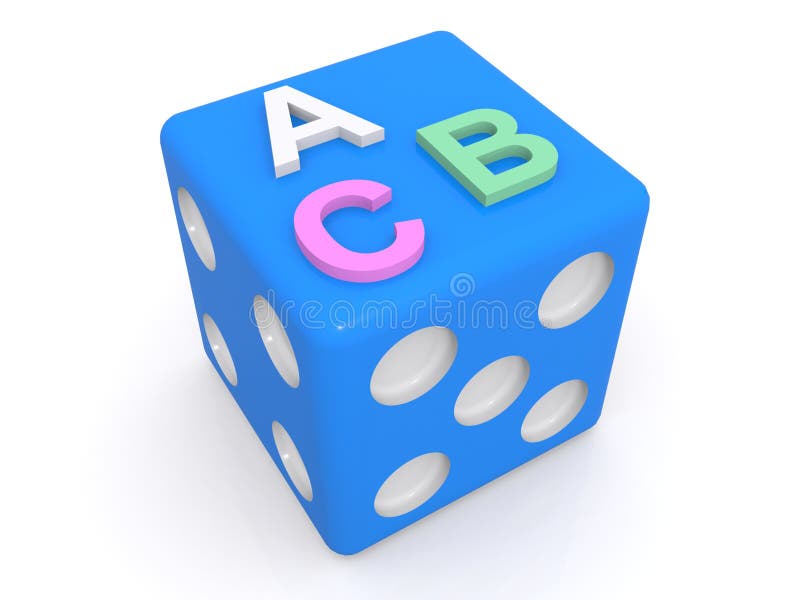 Dice with Numbers and Letters Stock Illustration - Illustration of dice ...