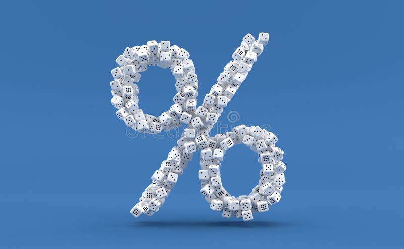 Dice in Percent Symbol Shape Stock Illustration - Illustration of play ...
