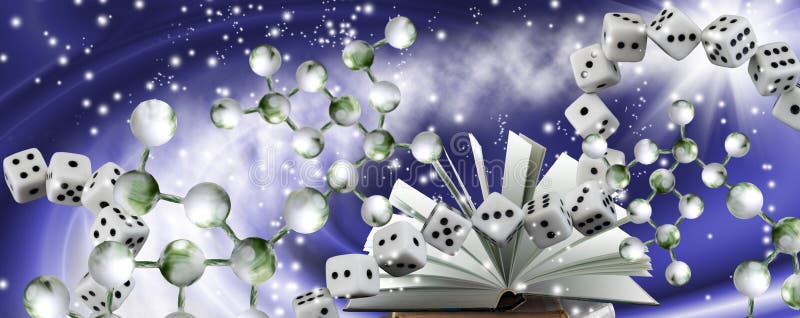 Dice Placed in the Form of a Continuous Chain. an Open Book Lying on a ...