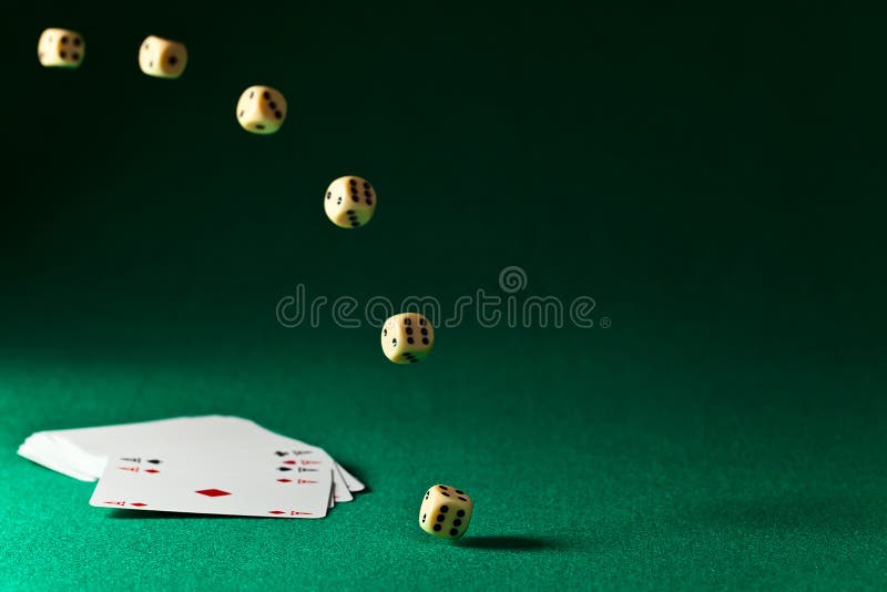 Dice and playing cards stock photo. Image of game, black - 50213846
