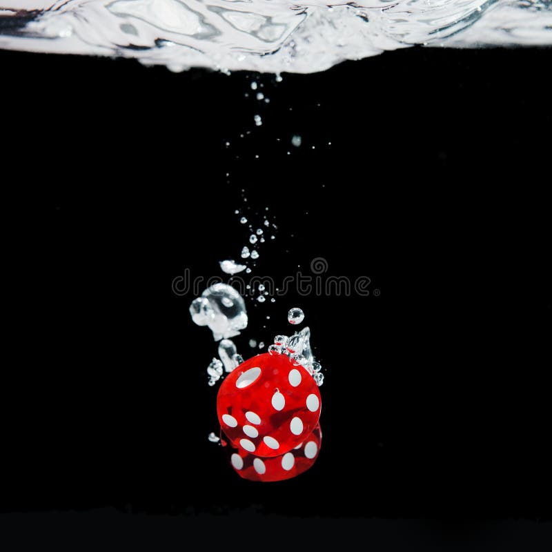 Dice playing in the water stock image. Image of leisure - 81610789