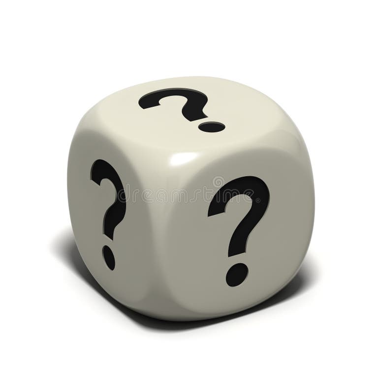 Dice question marks stock illustration. Illustration of lose - 13426705