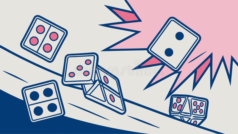 Dice Rolling with Explosive Geometric Shapes, Chance, Vector Design ...