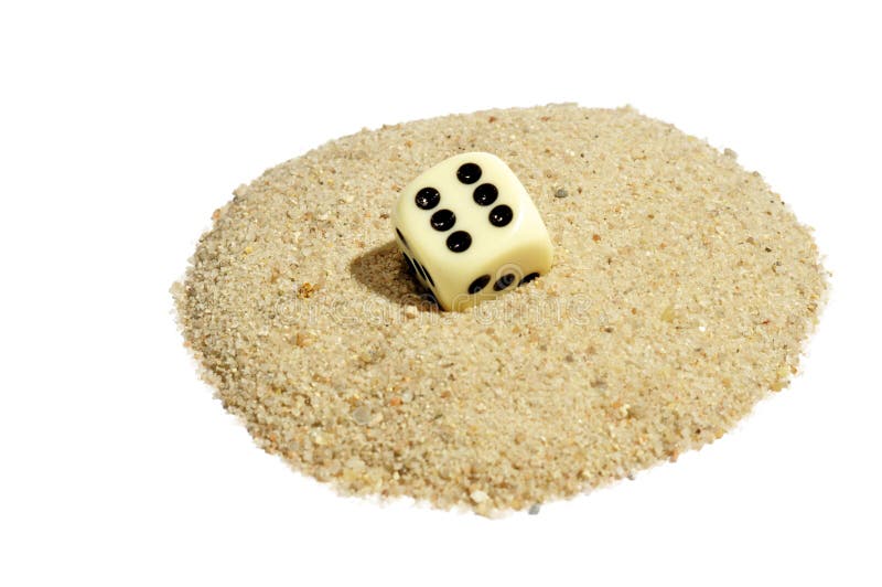 Dice on Sand stock photo. Image of space, grain, isolated - 17551700