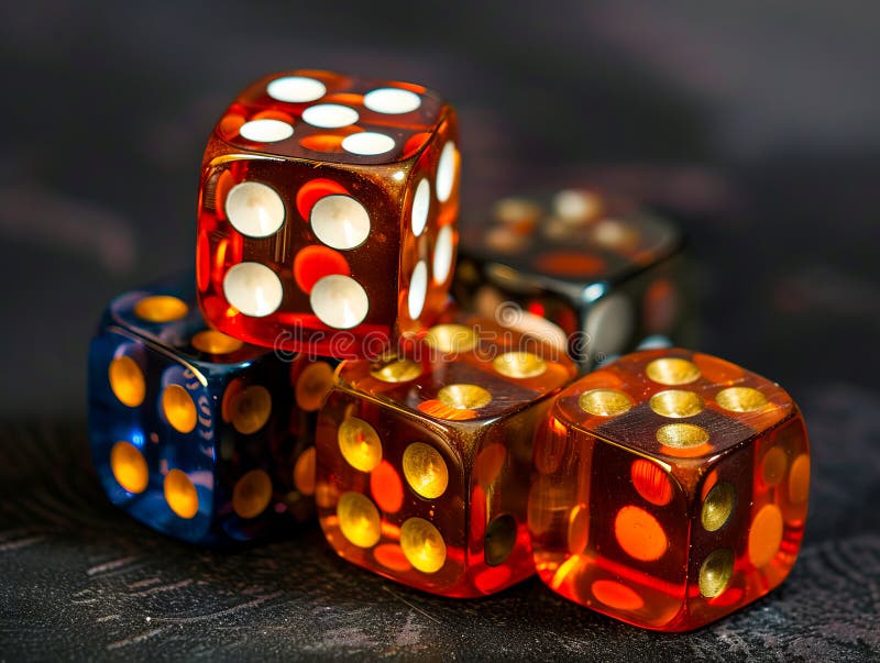 Dice - a Set of Dice on a Black Surface Stock Photo - Image of gamble ...