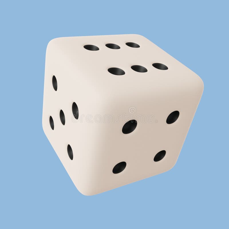 Dice Set White 3d Simple Cute Stock Illustration - Illustration of ...