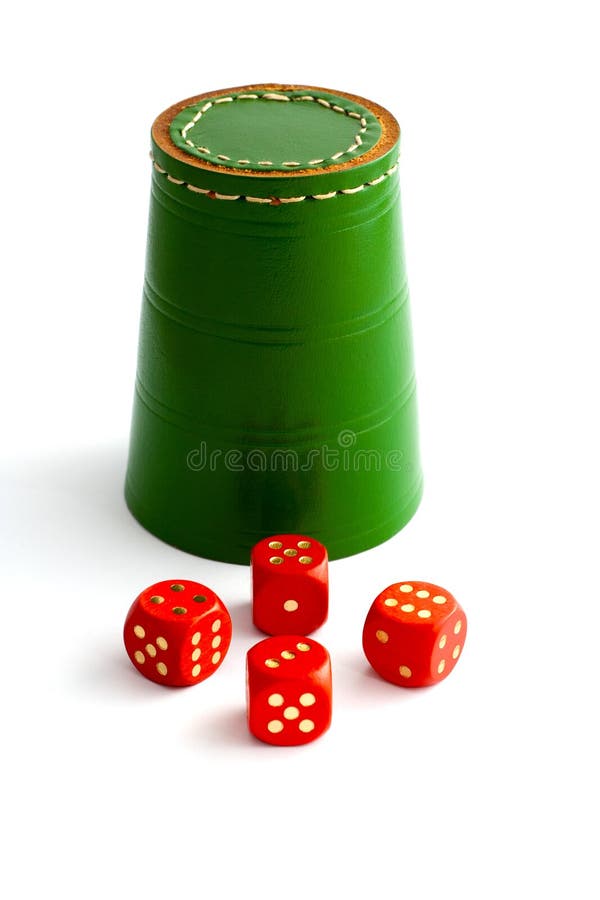 Dice Shaker and Dice stock photo. Image of leather, roll - 40555620
