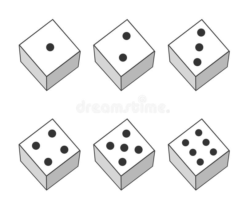 Dice of six faces stock vector. Illustration of vector - 352754763