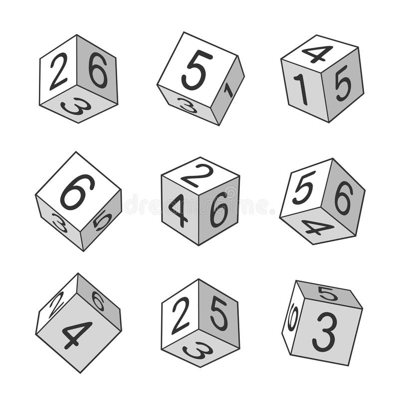 Dice of six faces stock vector. Illustration of risk - 364439635