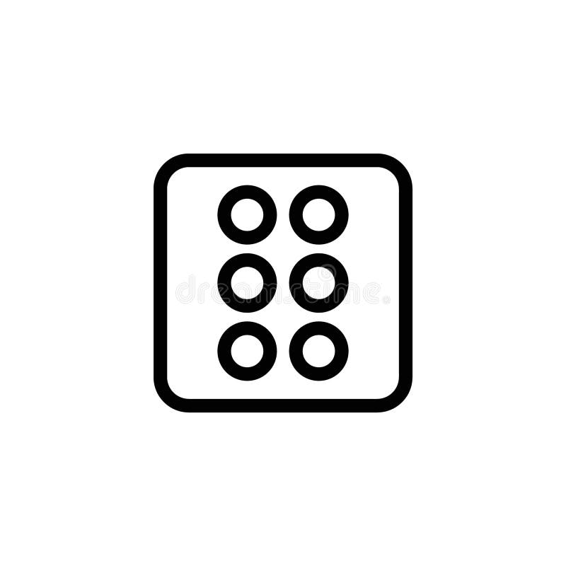 Dice Six Icon for Gaming and Probability Tools Stock Vector ...