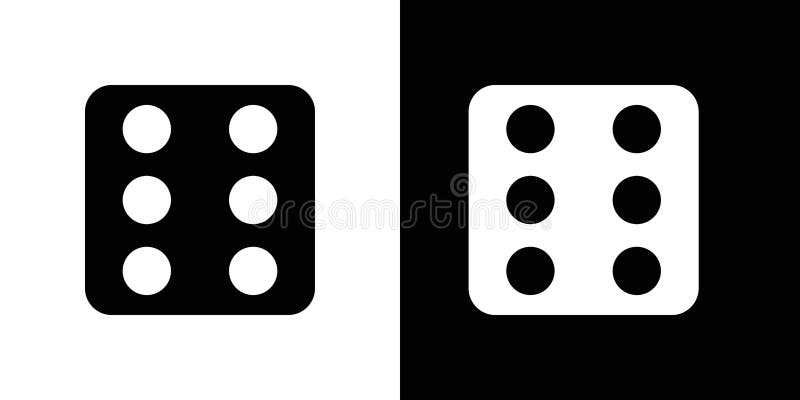 Dice Six Icon Linear Logo Isolated Stock Illustration - Illustration of ...