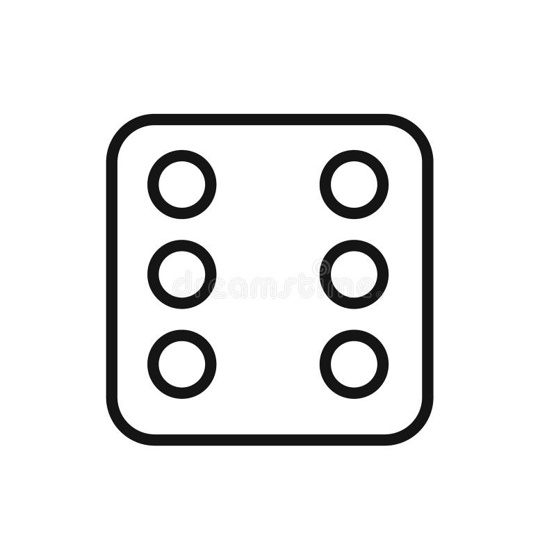 Dice Six Icon Linear Vector Graphics Sign Stock Illustration ...