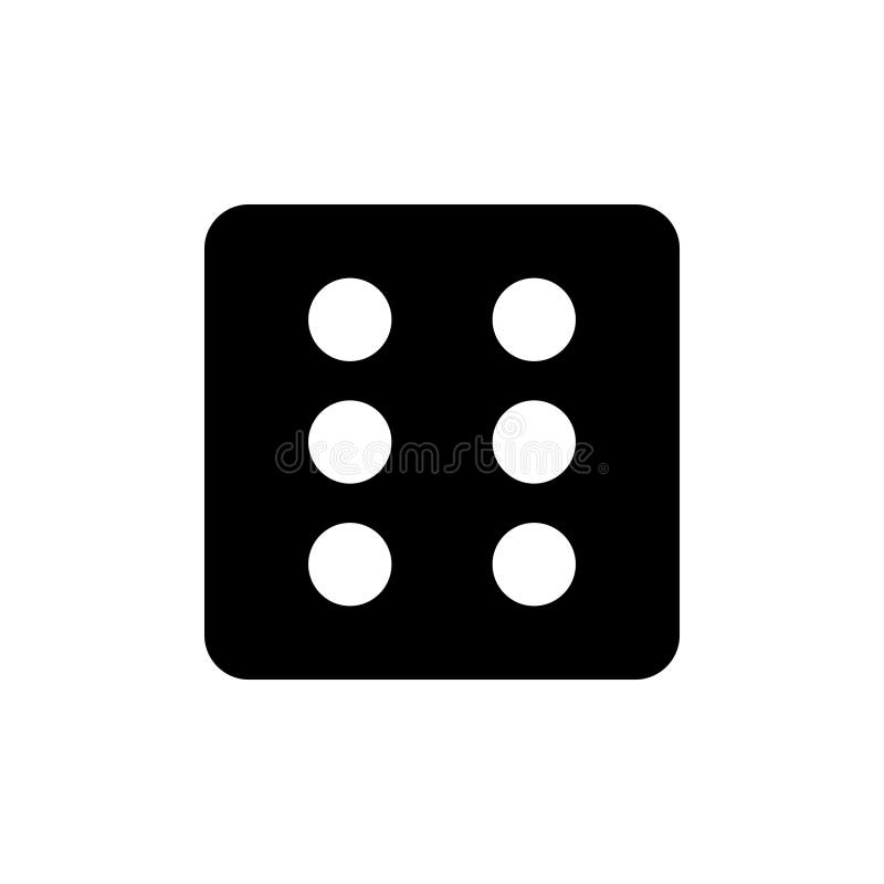 Dice Six Icon Isolated on White Background Stock Illustration ...