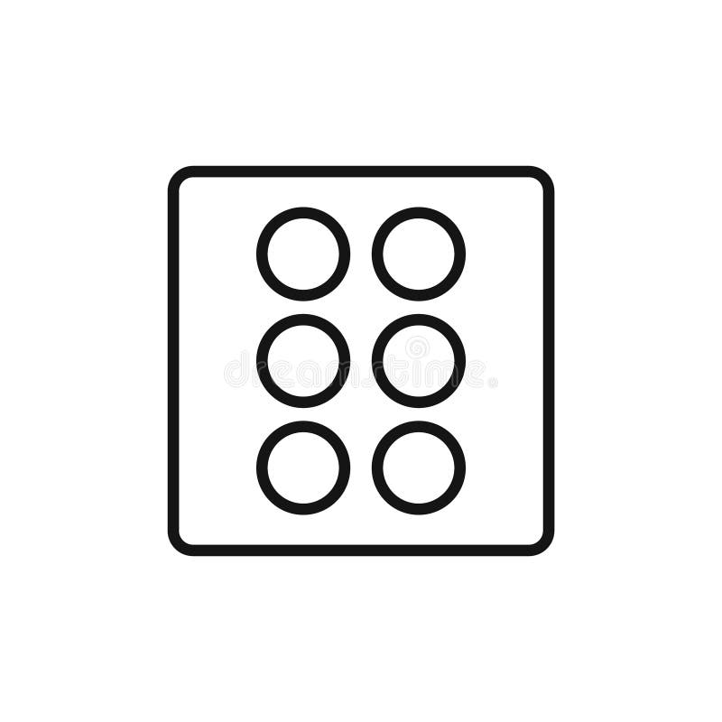 Dice Six Logo Sign Vector Outline Stock Vector - Illustration of ...