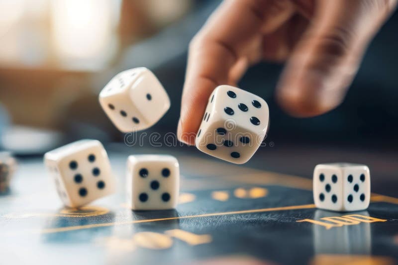 Dice Spinning on the Table, Dice Game Addiction Concept Stock ...