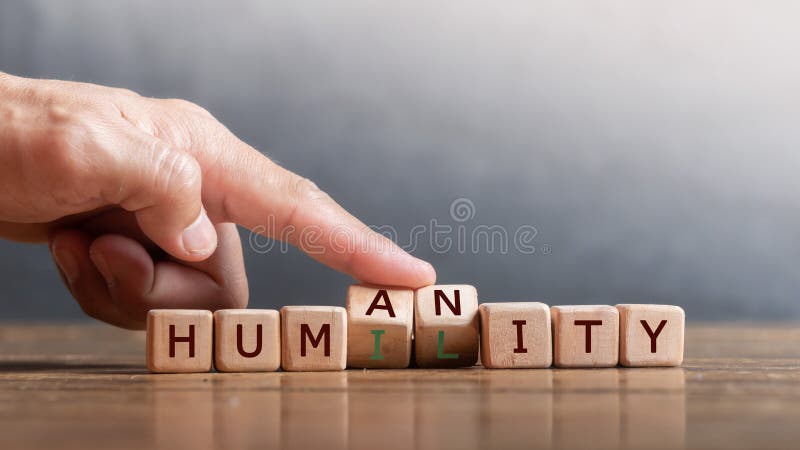 Dice with Text for Illustration of `humanity Versus Humility` Words ...