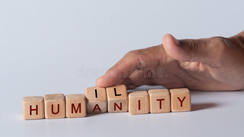 Dice with Text for Illustration of `humanity Versus Humility` Words ...