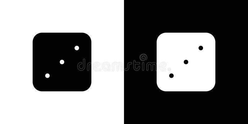 Dice Three Icon Outline Sign Symbol Set Stock Vector - Illustration of ...