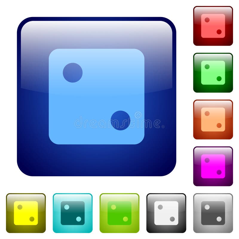 Dice Two Color Square Buttons Stock Vector - Illustration of stake ...