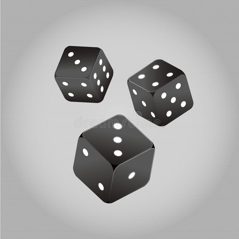 Dice Vector, Cubic Black and White Stock Illustration - Illustration of ...
