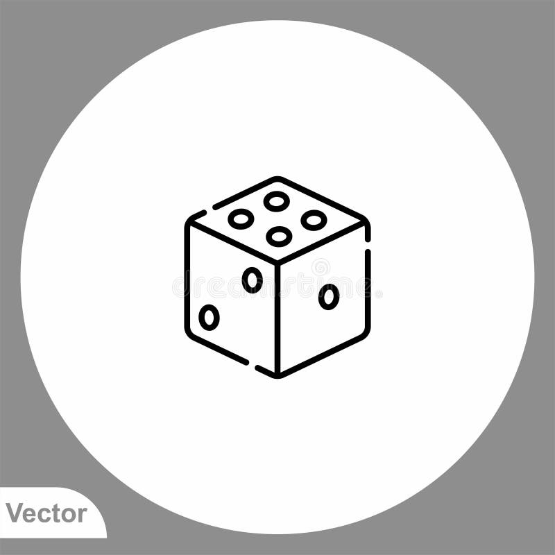 Dice Vector Icon Sign Symbol Stock Vector - Illustration of abstract ...