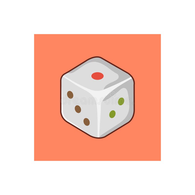 Dice Vector Flat Colour Icon Stock Vector - Illustration of colour ...