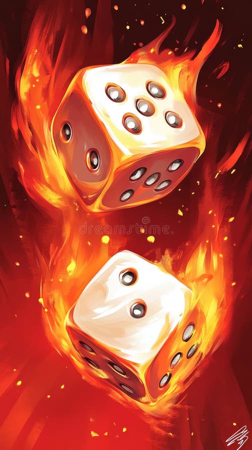 The Dice, Which Have Vibrant Flames, are a Symbol of Risk and Chance ...
