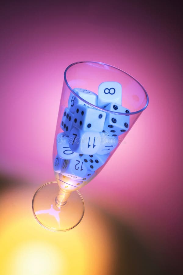 Dice in Wine Glass stock image. Image of risk, gamble - 130148867