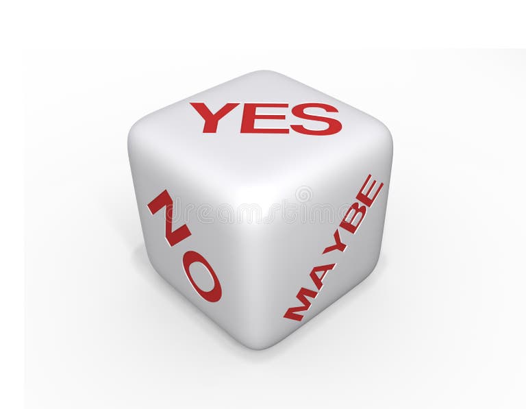Dice: Yes, No, Maybe - XL stock illustration. Illustration of dice ...