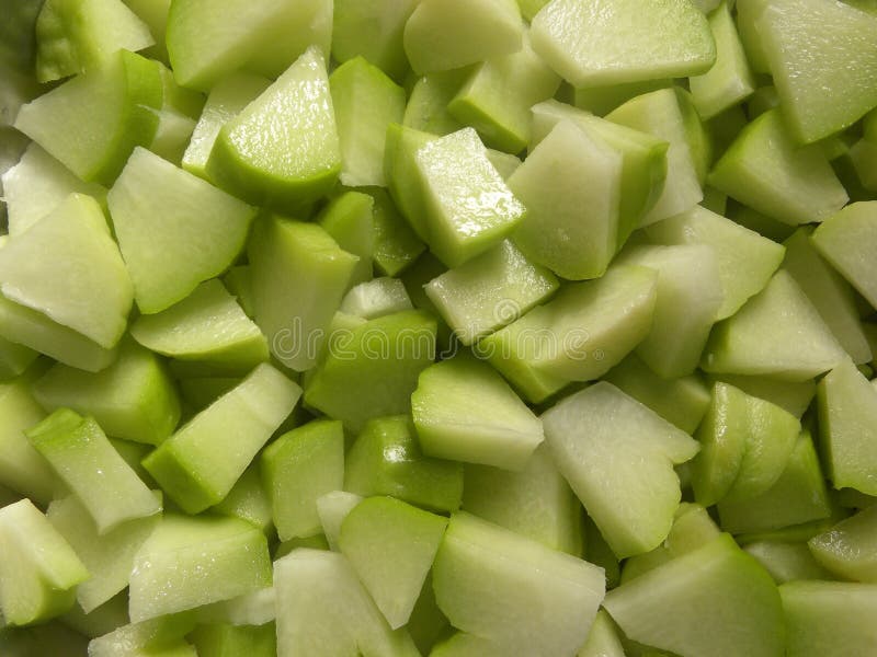 Diced Chayote squash stock photo. Image of health, asian - 166777356