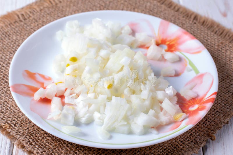 Diced Onion into Small Pieces Stock Photo - Image of chicken, recipe ...