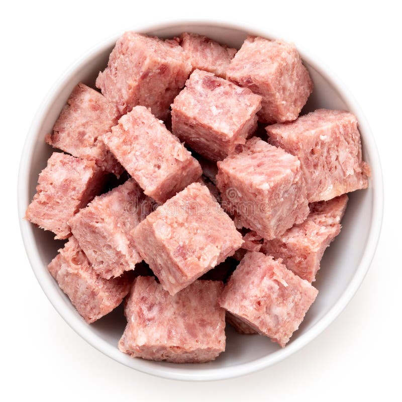 Diced pork luncheon meat stock image. Image of luncheon - 240120505