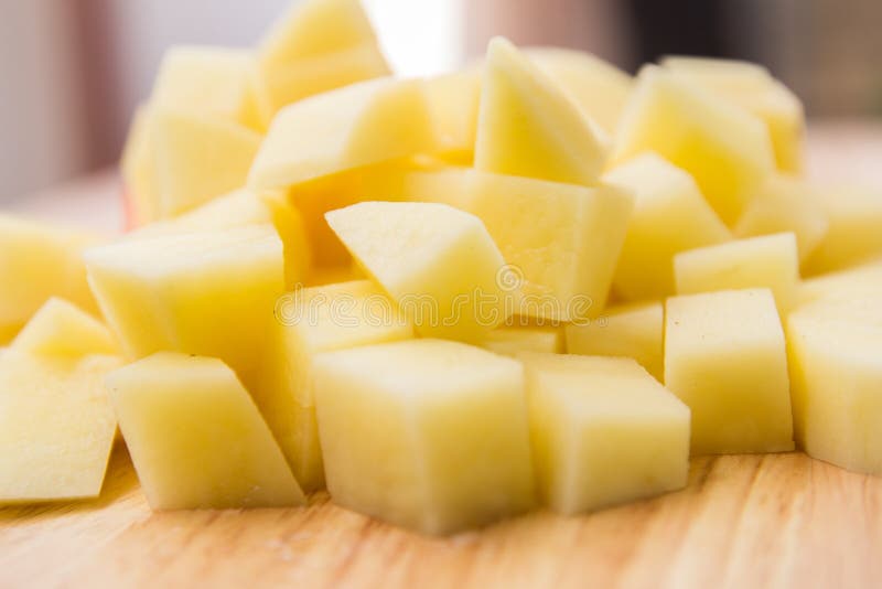 Diced potatoes stock image. Image of prepared, container - 89488253