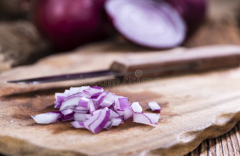 Diced Red Onion stock image. Image of closeup, cubes - 59744057