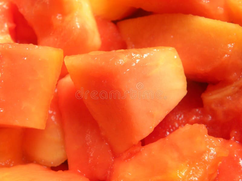 Diced ripe Papaya stock image. Image of blocks, food - 168717851