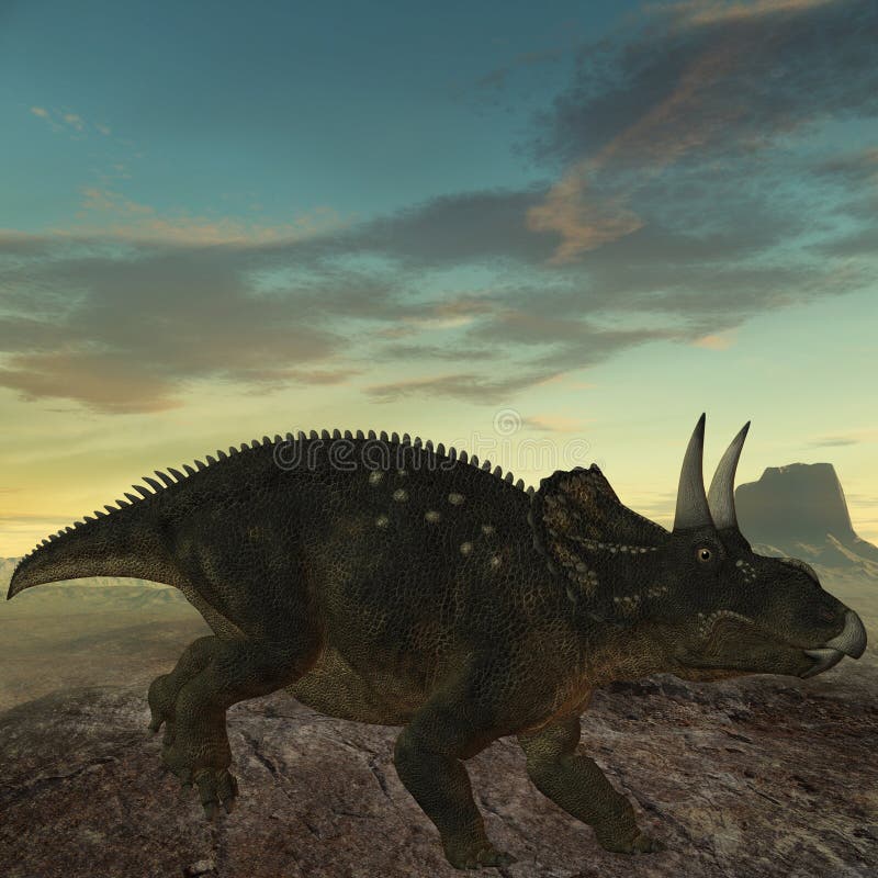 Diceratops-3D Dinosaur stock illustration. Illustration of body - 5689994