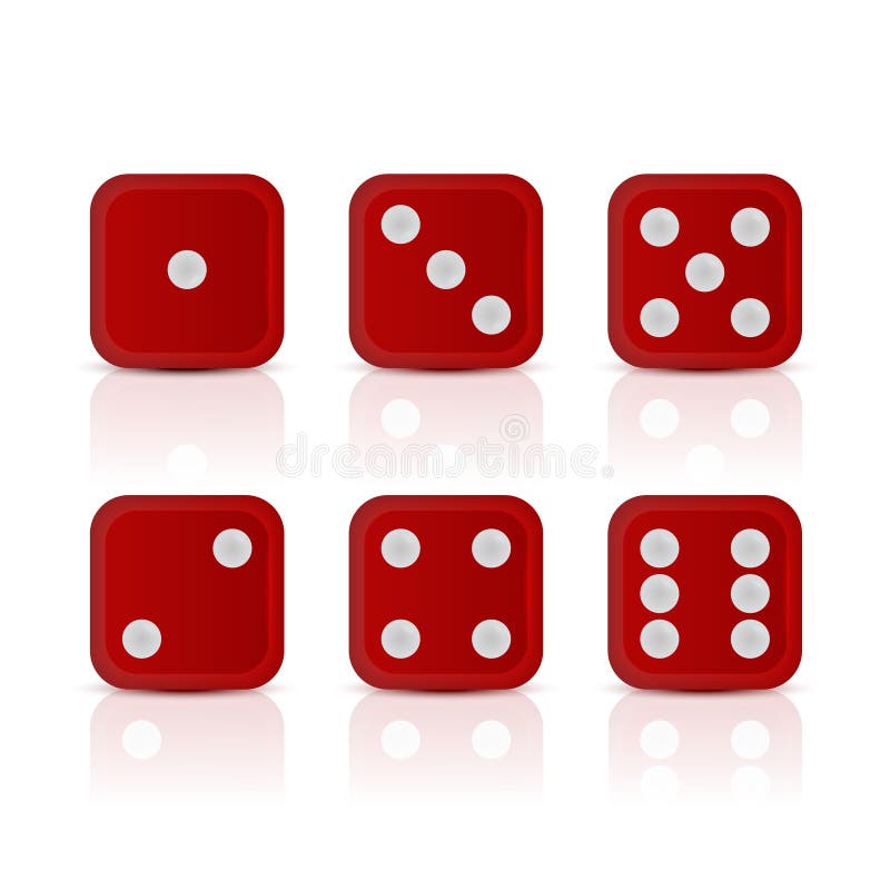 Dice for Games Turned on All Sides Stock Vector - Illustration of ...