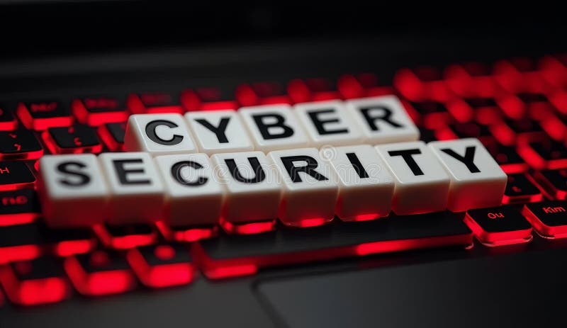 Dices with Text "cyber Security" on the Computer Keyboard Illuminated ...