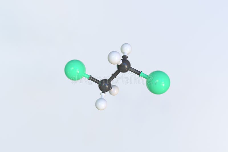 1,2-dichloroethane Molecule. Isolated Molecular Model. 3D Rendering ...