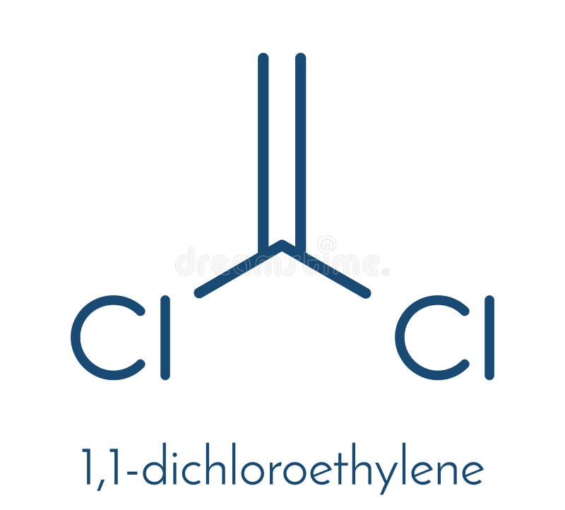 Polyvinylidene Chloride PVDC Polymer, Chemical Structure. Skeletal ...