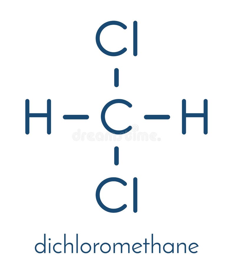 Dichloromethane DCM Solvent Molecule. Skeletal Formula. Stock Vector ...