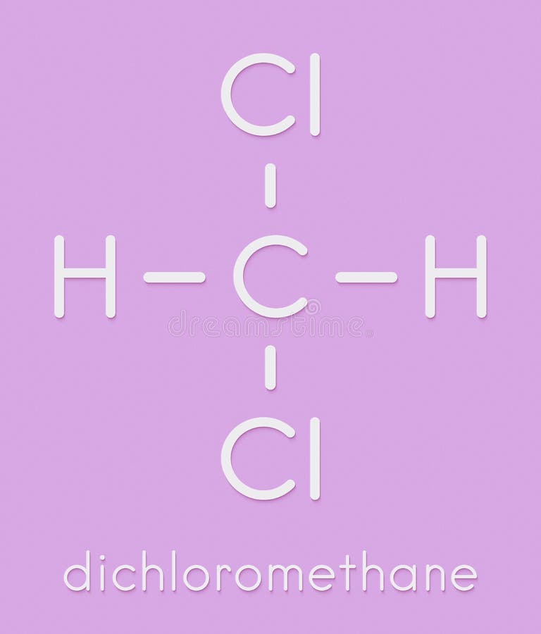 Dichloromethane Molecular Structure Isolated on White Stock ...